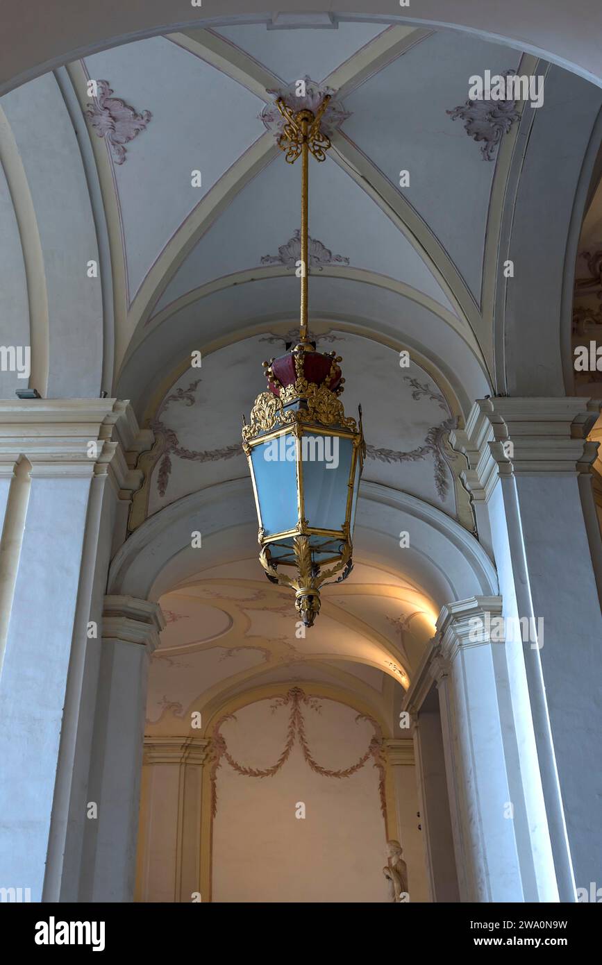 Large lantern in the vestibule of the Palazzu Reale, former baroque ...