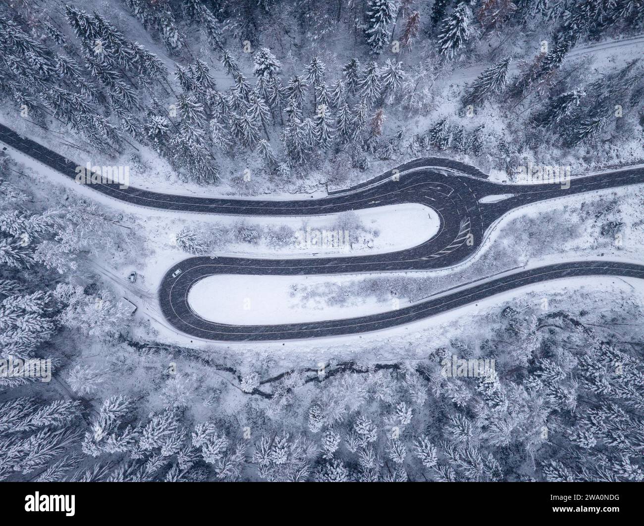 Aerial view sharp curve in hi-res stock photography and images - Alamy