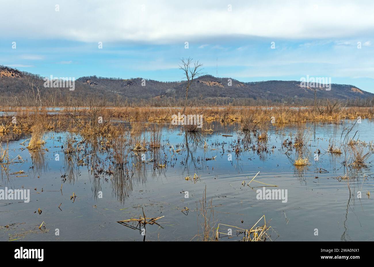 Mississippi River View in the Early Spring Near Winona, Minnesota Stock ...