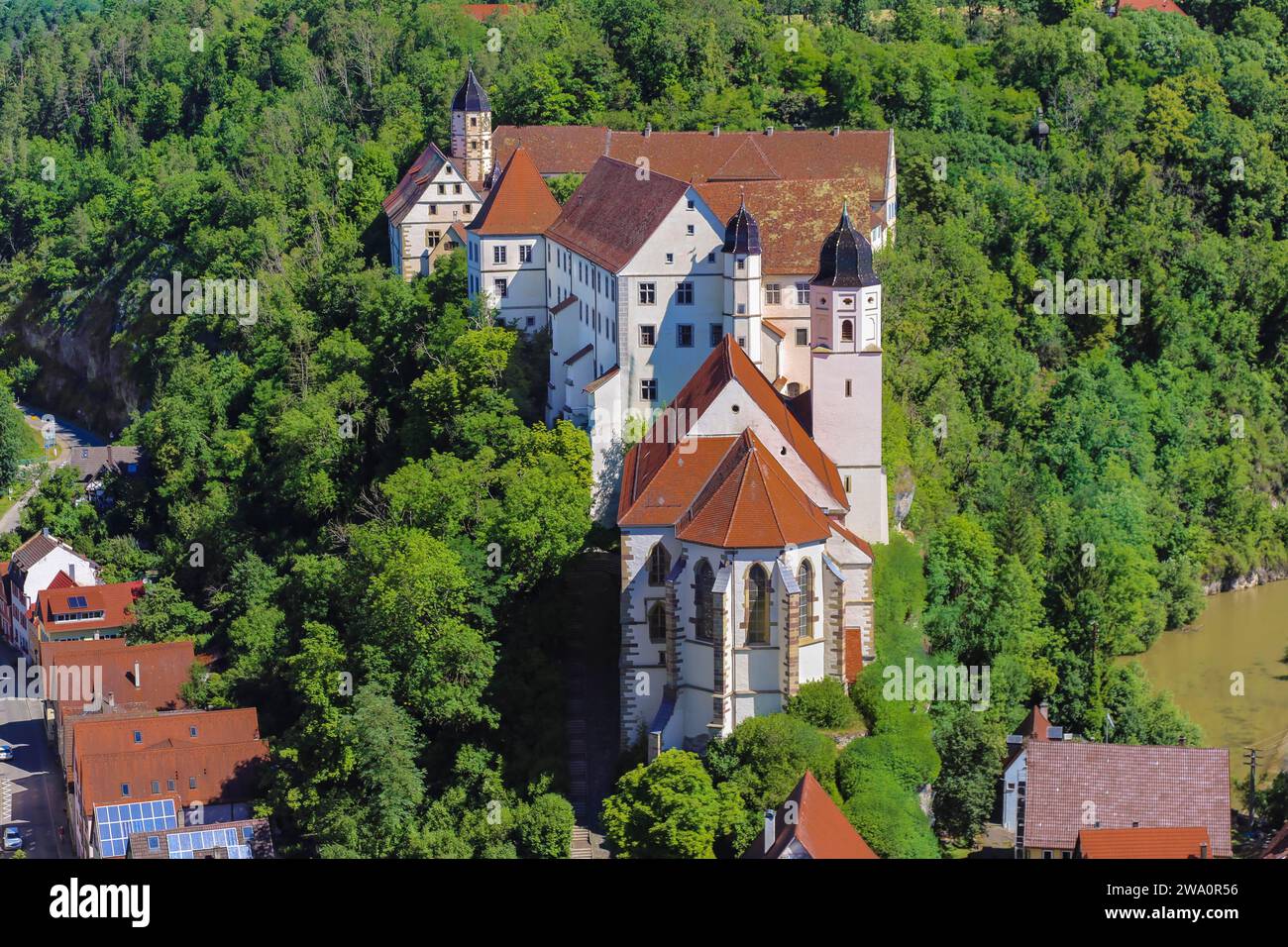 View of Haigerloch Castle in the Eyachtal valley, 1580 construction of ...