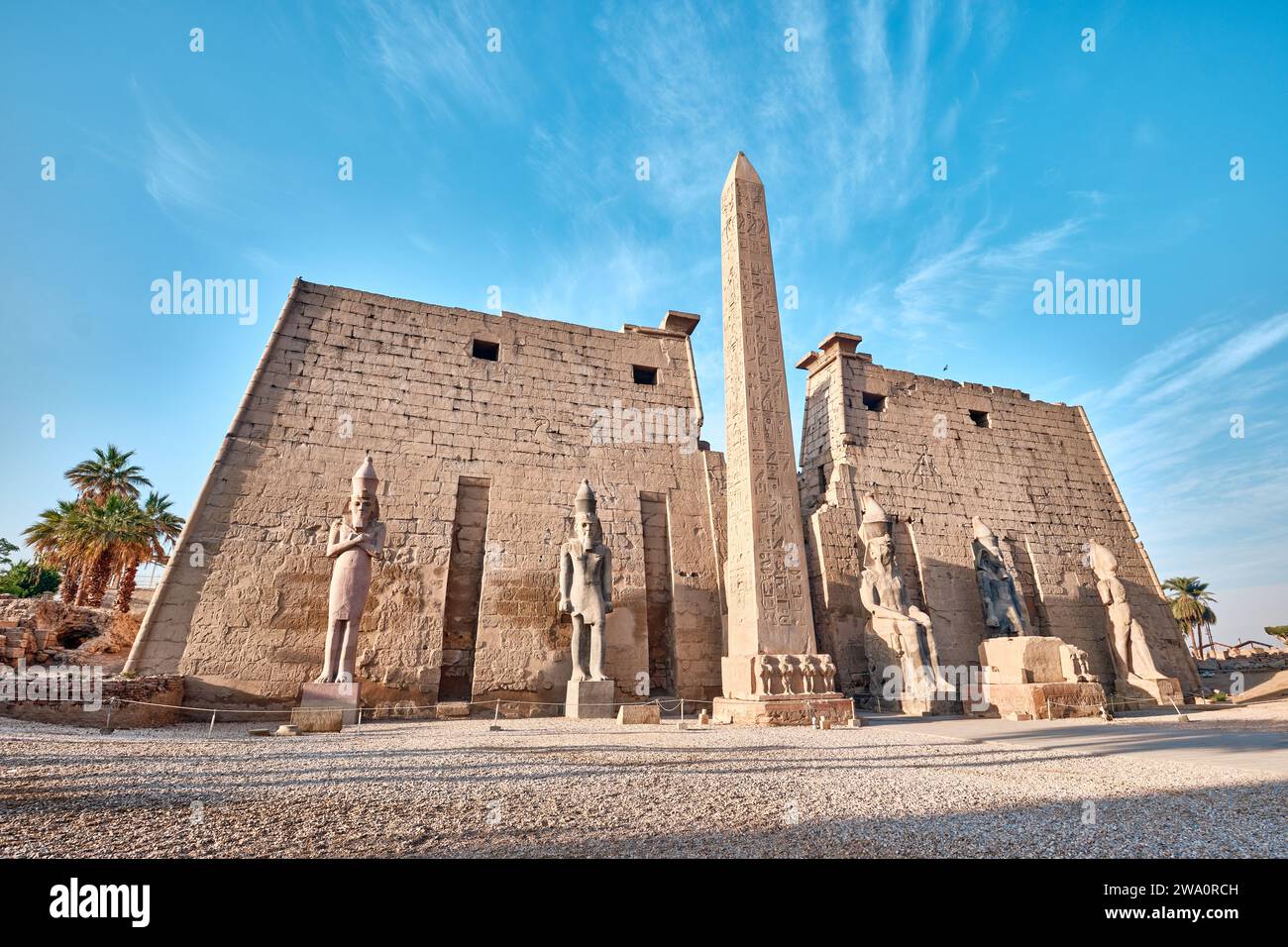 Luxor, Egypt - December 26 2023: Luxor Temple main entrance, first ...