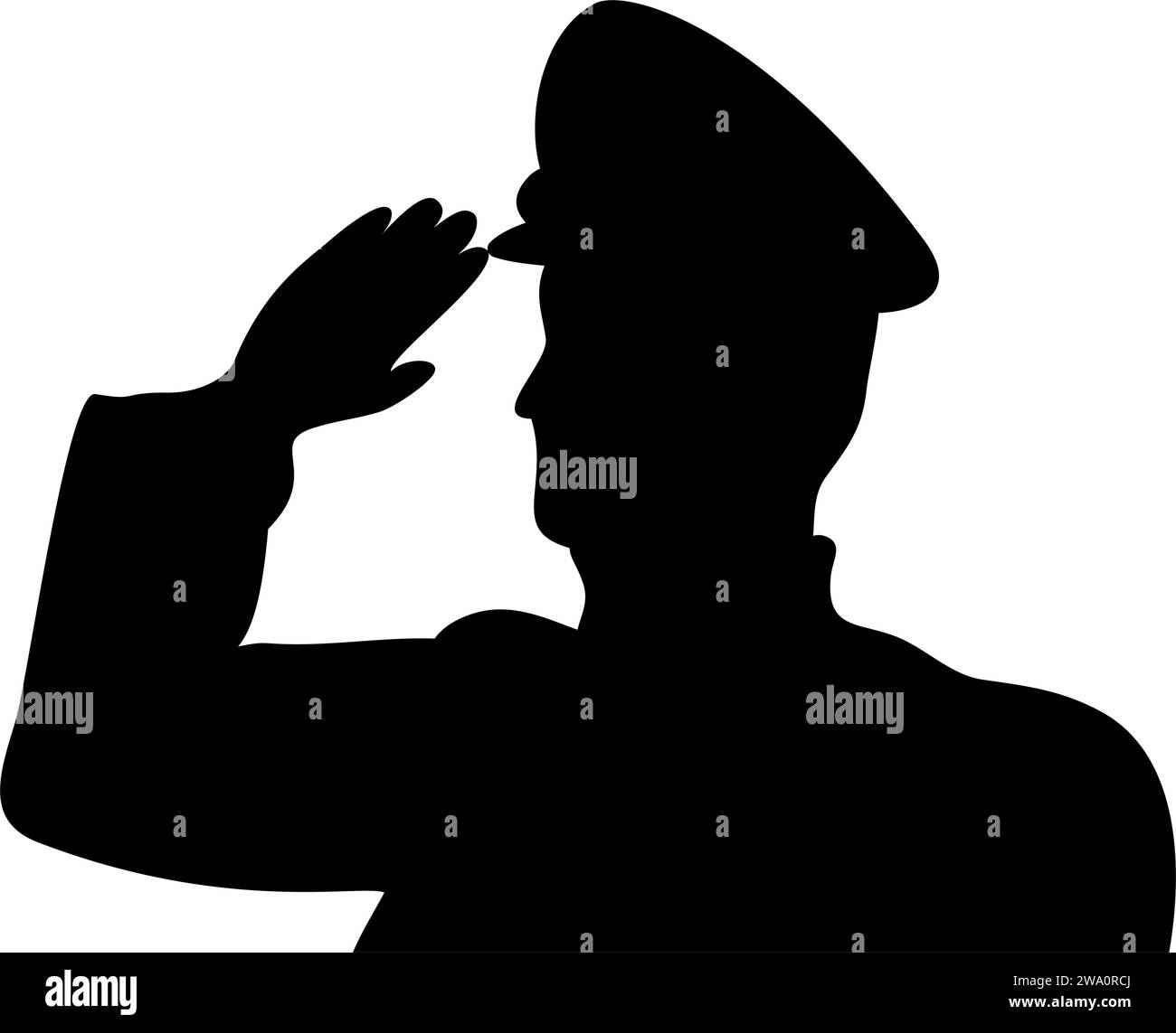 police silhouette saluting Stock Vector Image & Art - Alamy