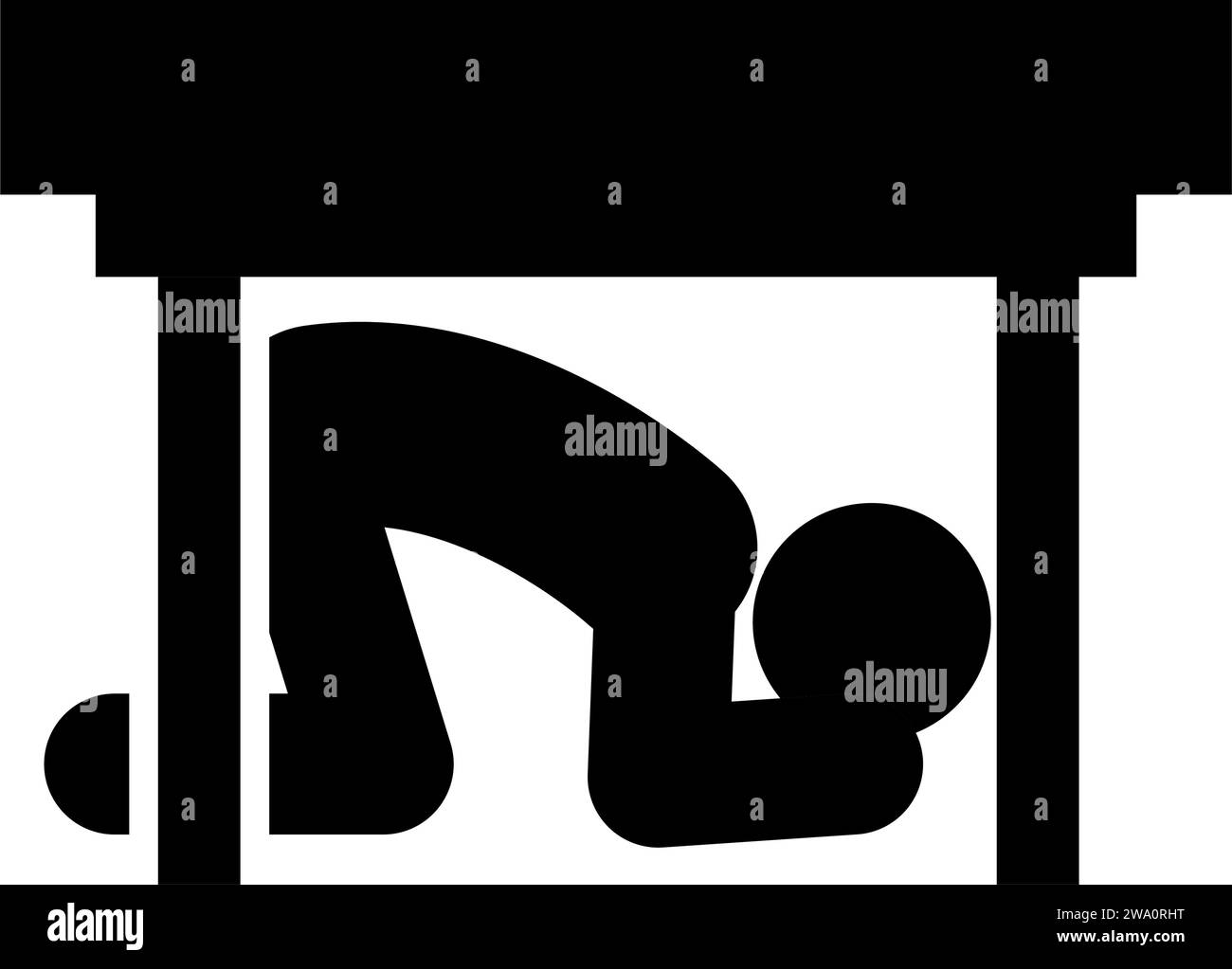 Hiding under desk Stock Vector Images - Alamy