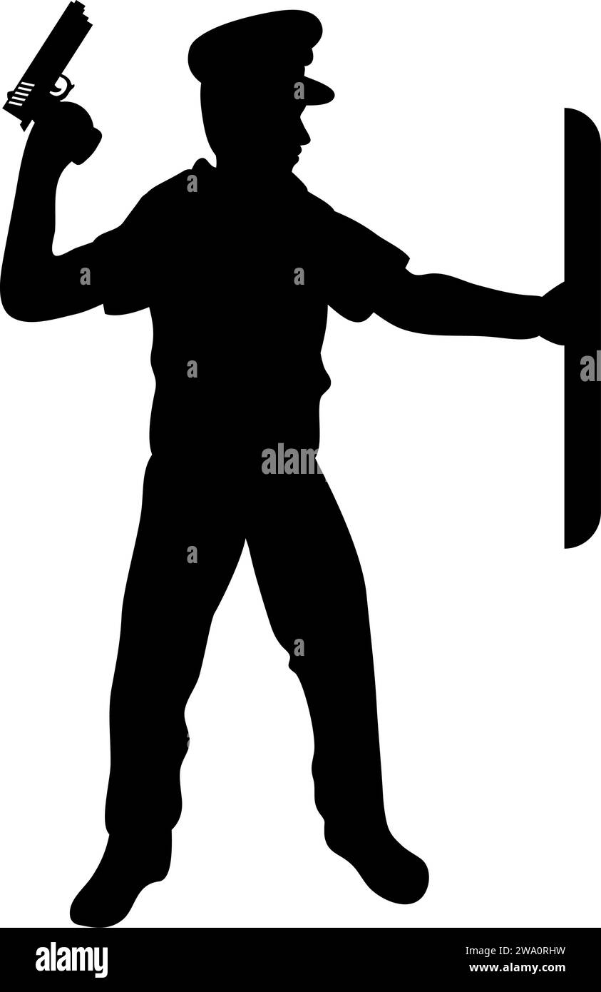 police silhouette work Stock Vector Image & Art - Alamy