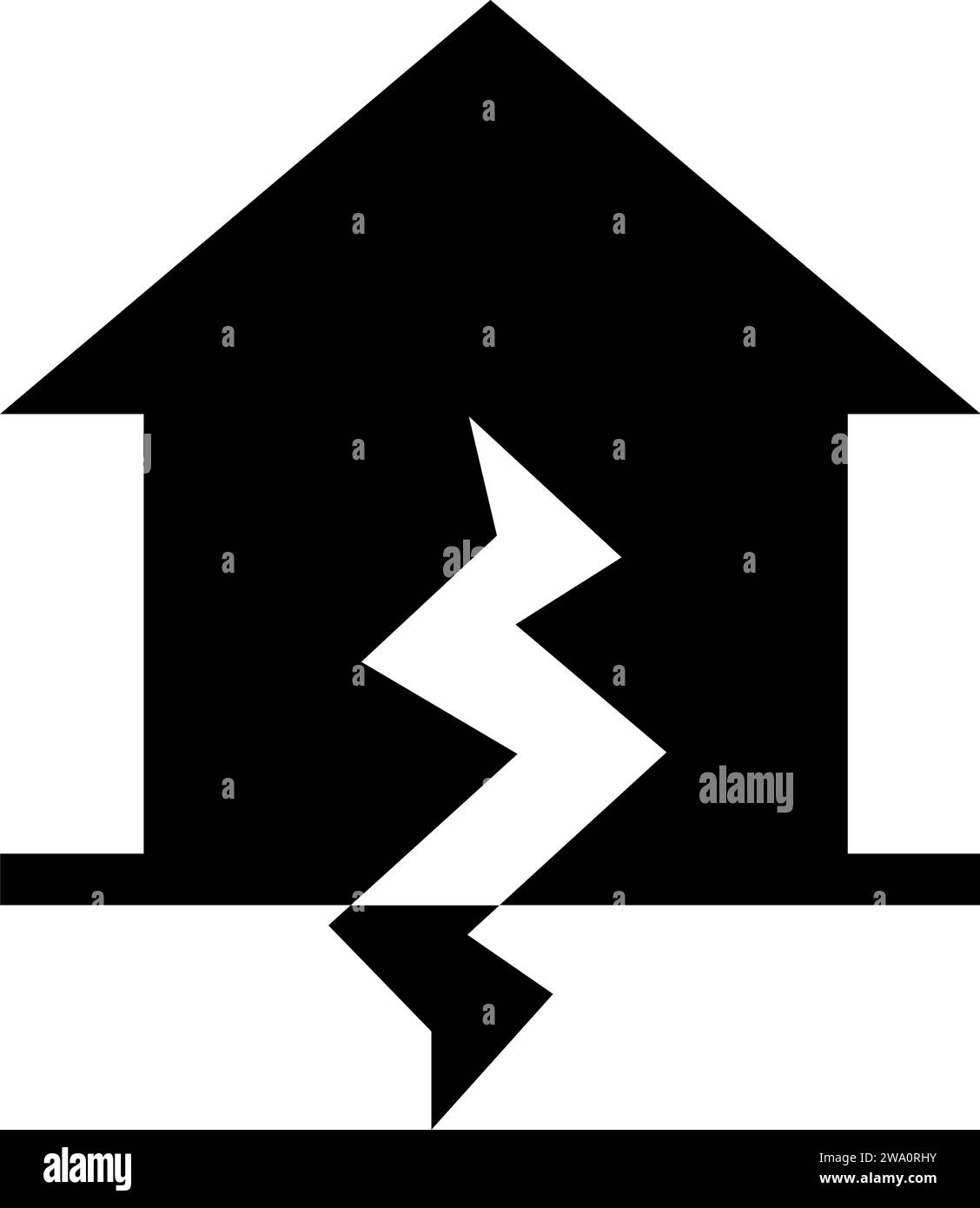 earthquake damage house icon Stock Vector Image & Art - Alamy