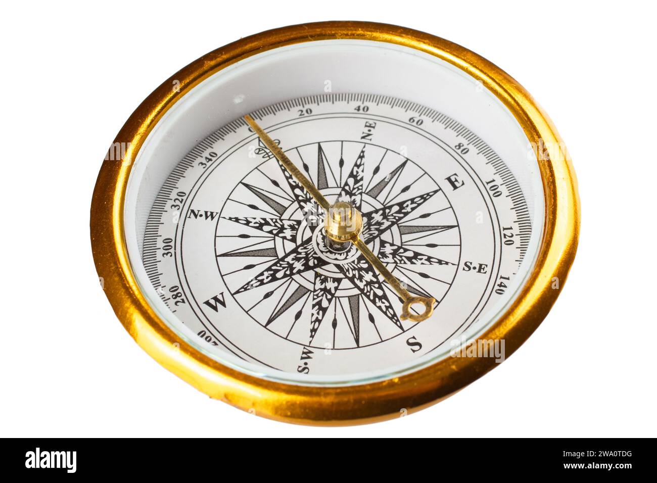 Vintage retro compass isolated on white Stock Photo - Alamy