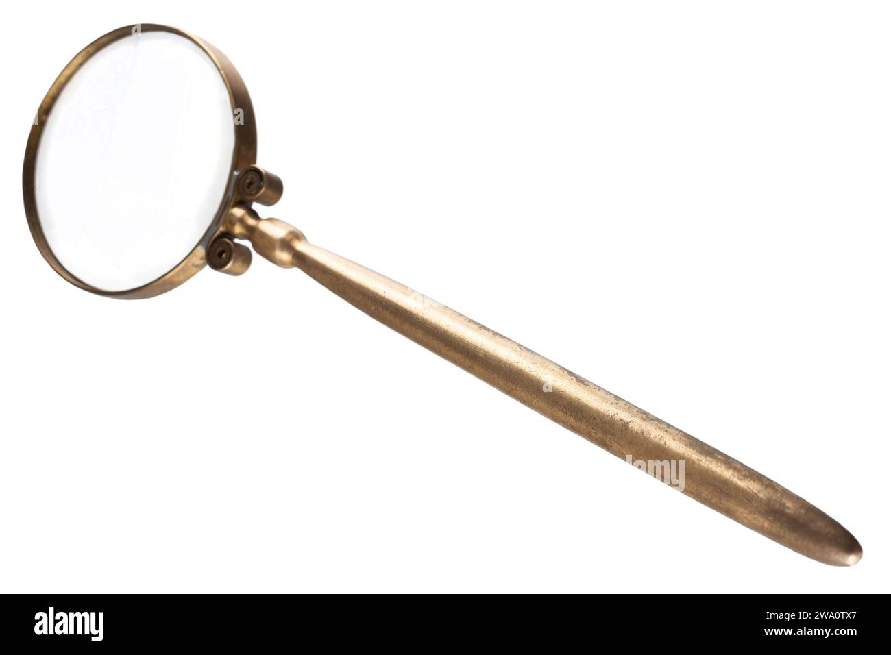 Antique vintage magnifying glass isolated on white background Stock ...