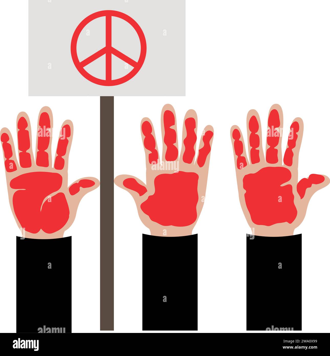 red hand day support Stock Vector Image & Art - Alamy