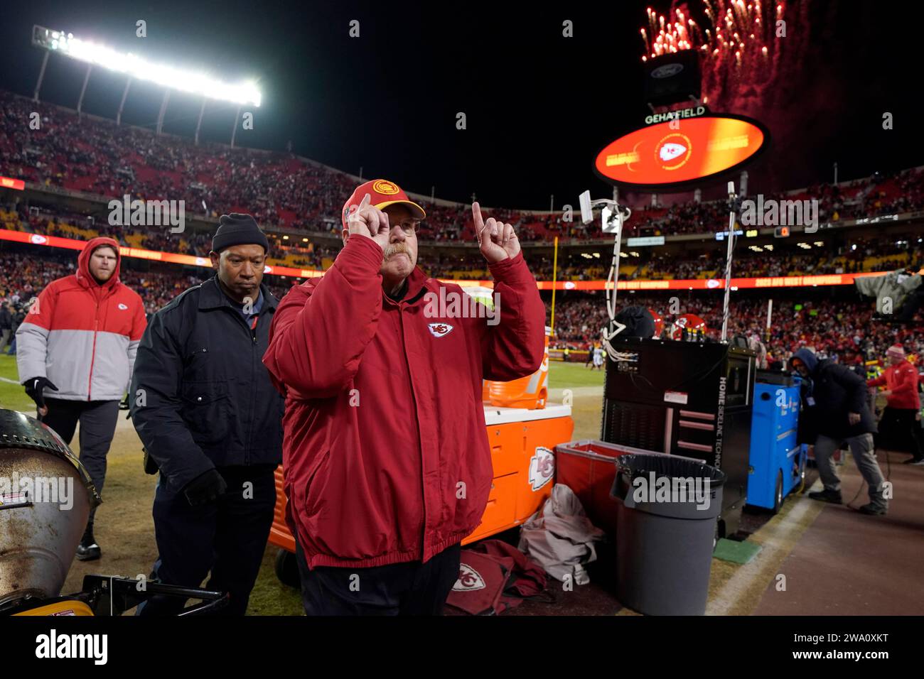 Kansas City Chiefs head coach Andy Reid celebrates following an NFL ...