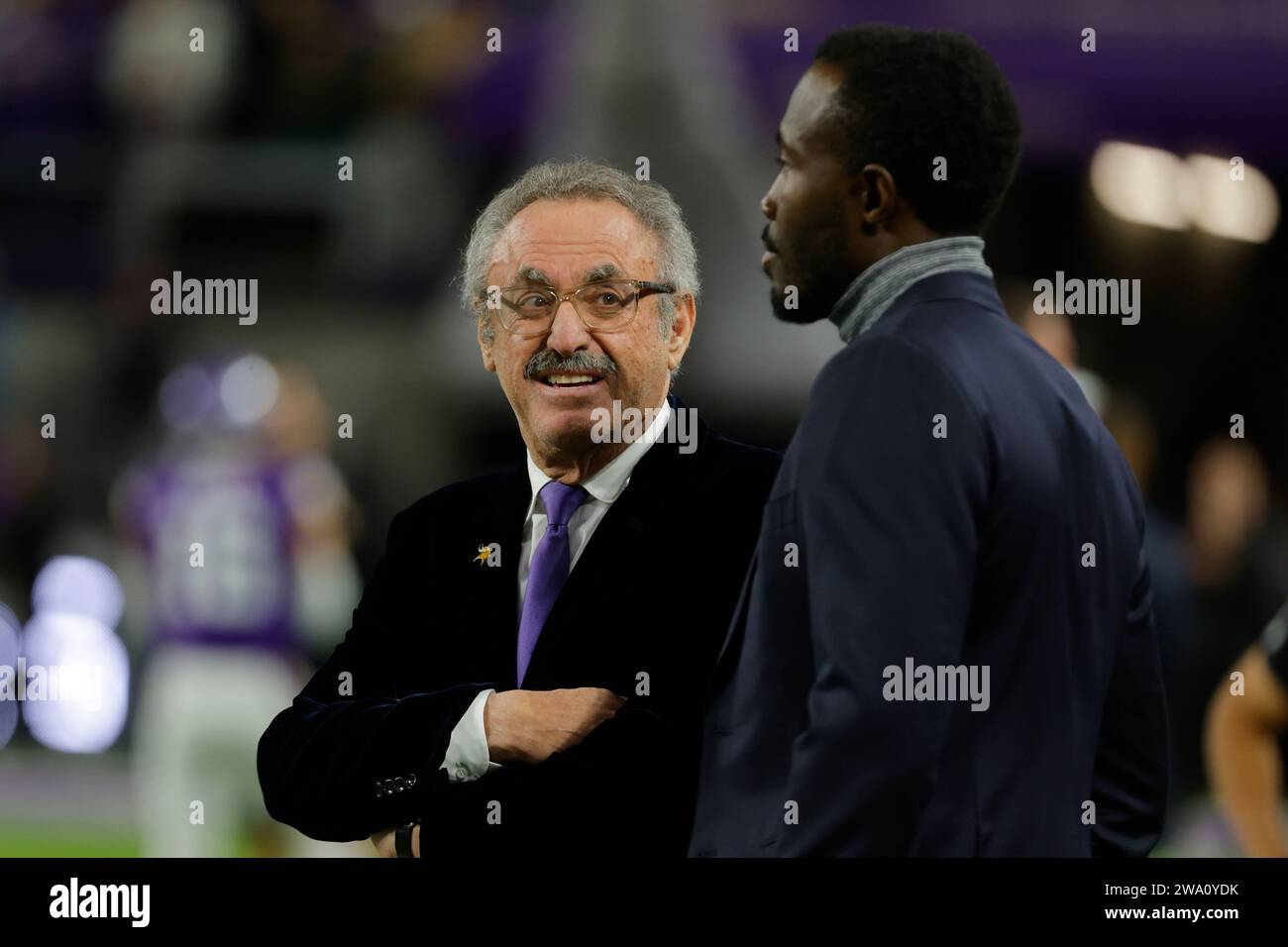 Minnesota Vikings general manager Kwesi Adofo-Mensah talks to owner ...