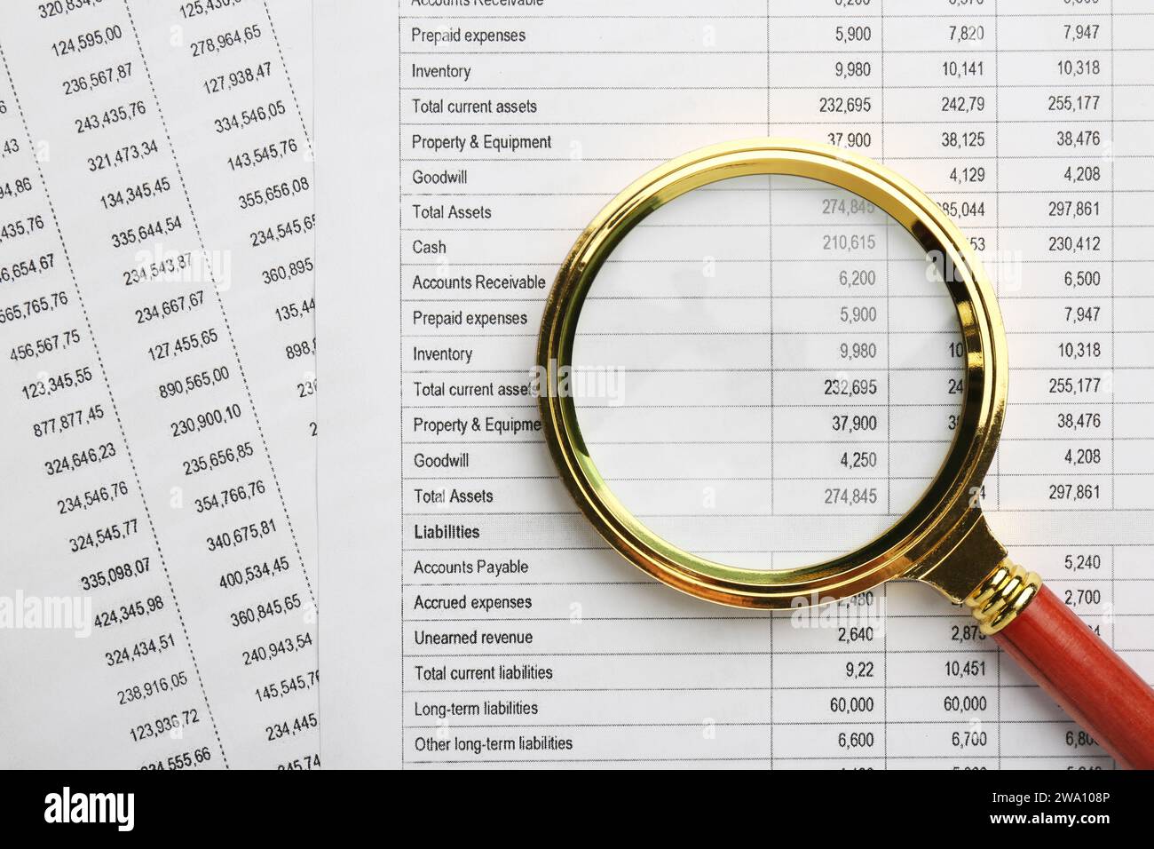Magnifying glass on invoice hi-res stock photography and images - Alamy