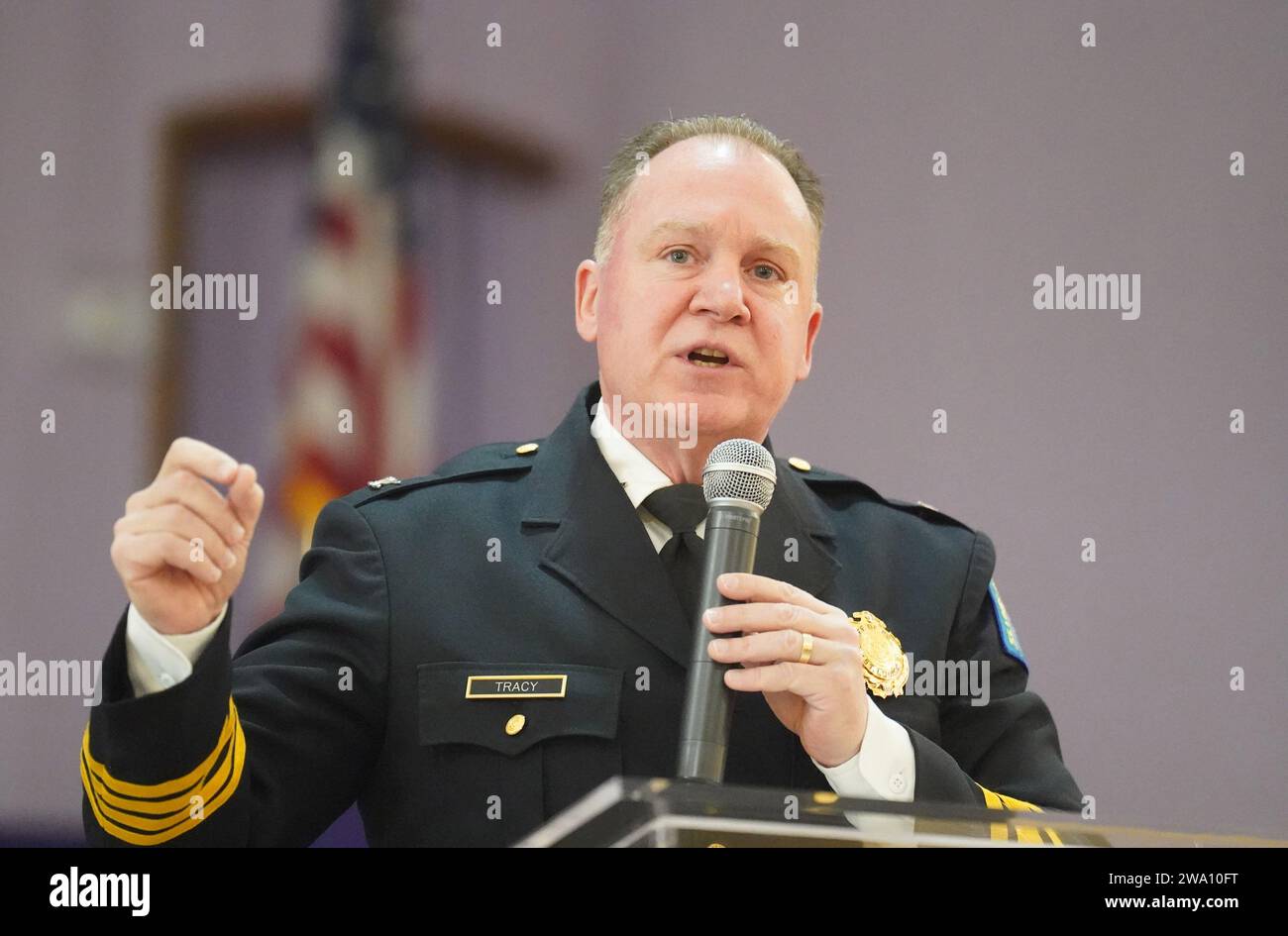 St. Louis Police Chief Robert Tracy makes his remarks during the New ...