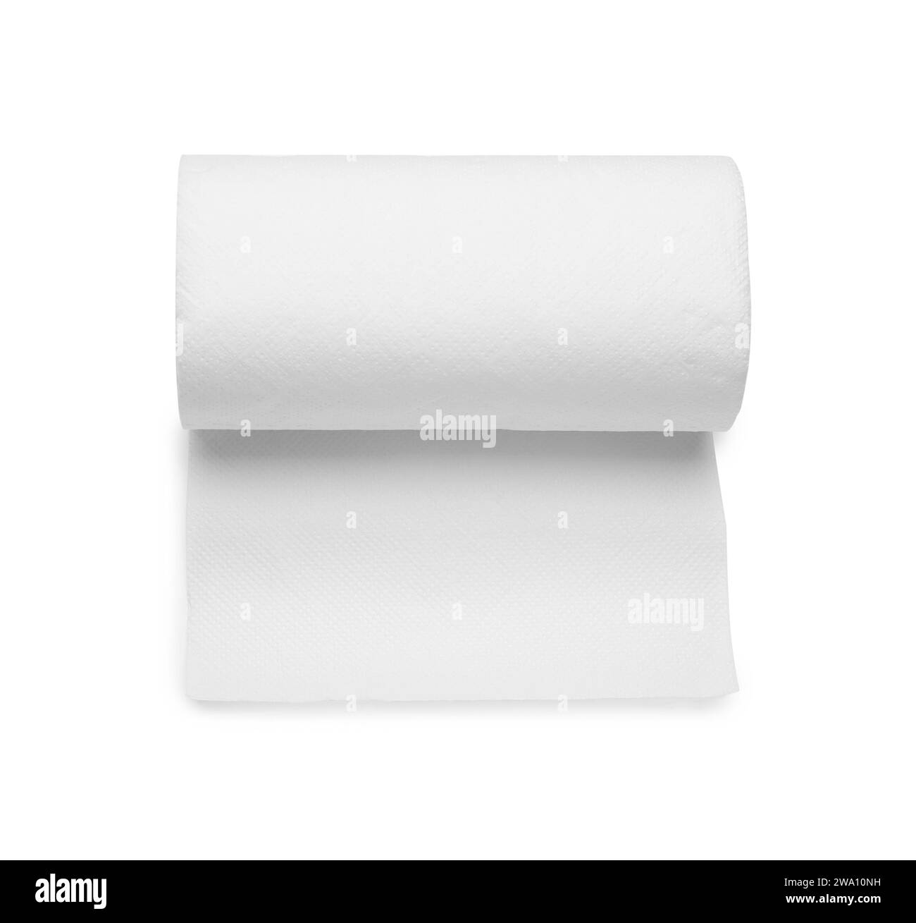 One roll of paper towels isolated on white, top view Stock Photo - Alamy