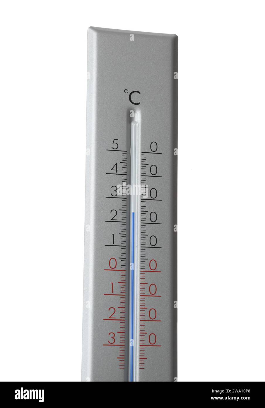 Modern grey weather thermometer on white background Stock Photo - Alamy