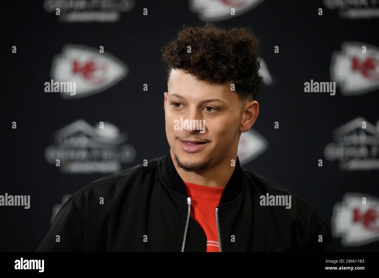 Kansas City Chiefs quarterback Patrick Mahomes speaks following an NFL ...
