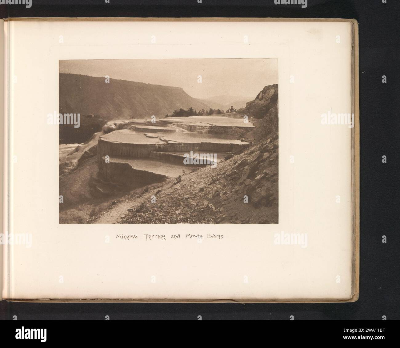 Minerva Terrace and Mount Evarts, Frank Jay Haynes, c. 1882 - in or ...