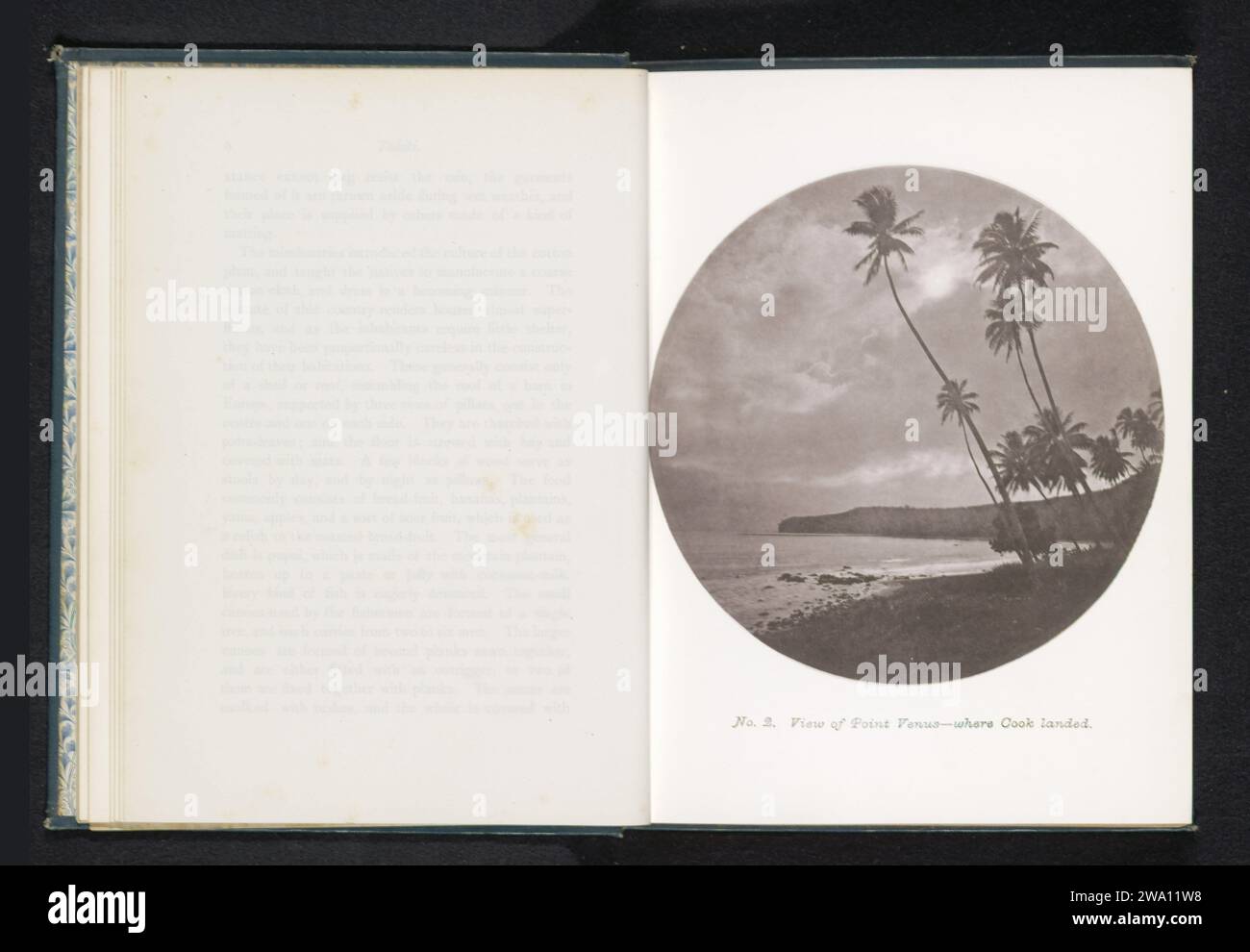 View of a beach, Point Venus, with palm trees on Tahiti, Henry Stuart ...
