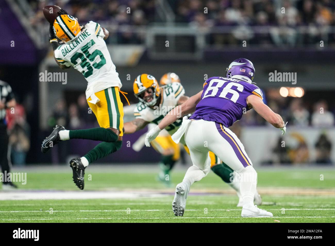 Green Bay Packers' Corey Ballentine intercepts a pass during the first ...