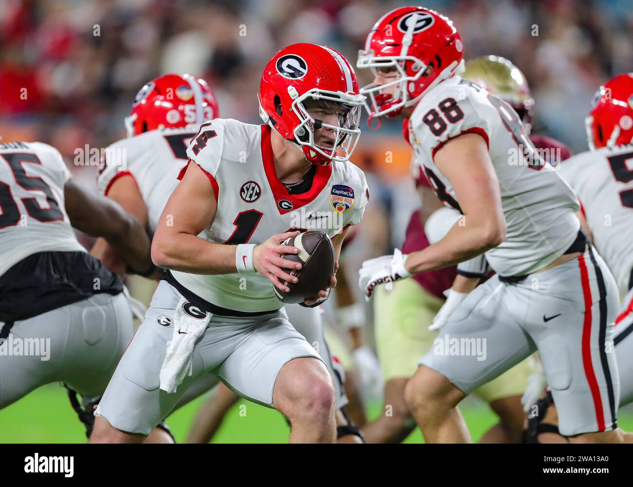 December 30, 2023:.Georgia Bulldogs quarterback Gunner Stockton (14 ...