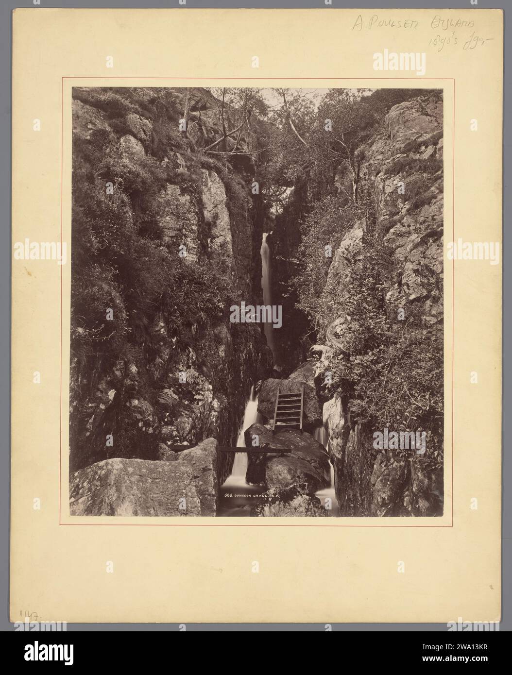 Dungeon Ghyll, Great Langdale valley, Cumbria, Engeland, c. 1885 - c ...