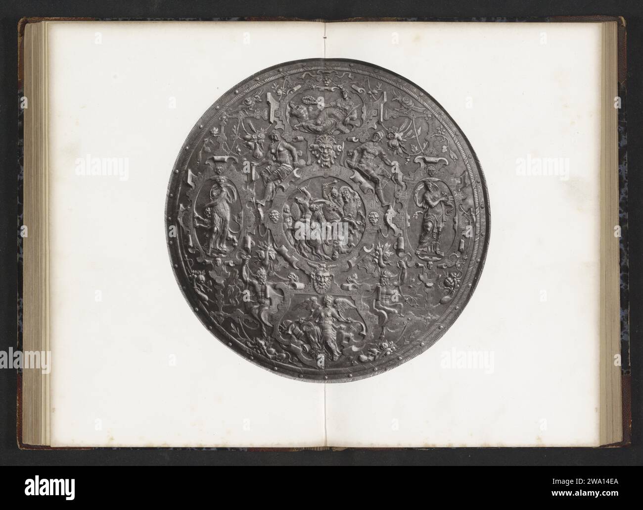 Shield decorated with relief representations of allegories on glory ...