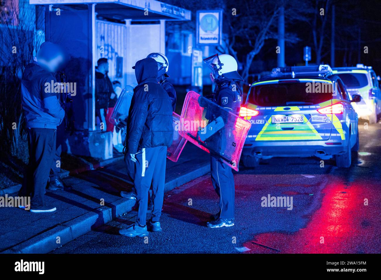 Solingen, Germany. 01st Jan, 2024. Police officers are deployed on ...
