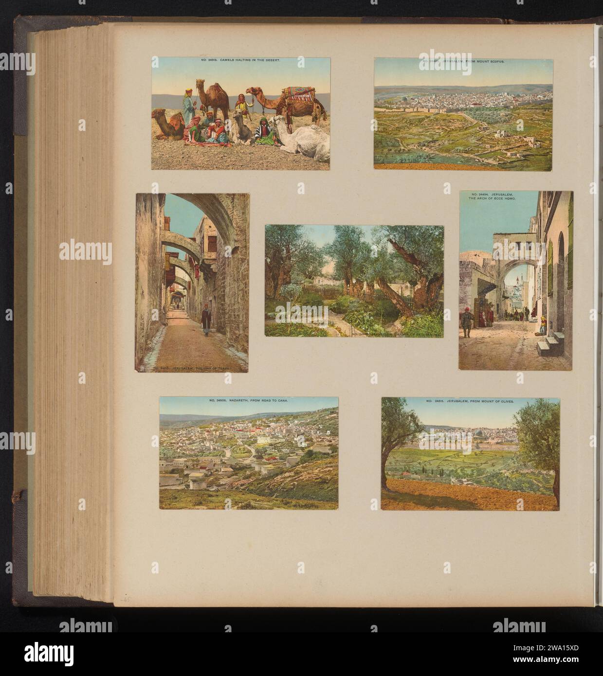 Seven postcards with faces on Jerusalem and Nazareth, Anonymous, 1871 ...