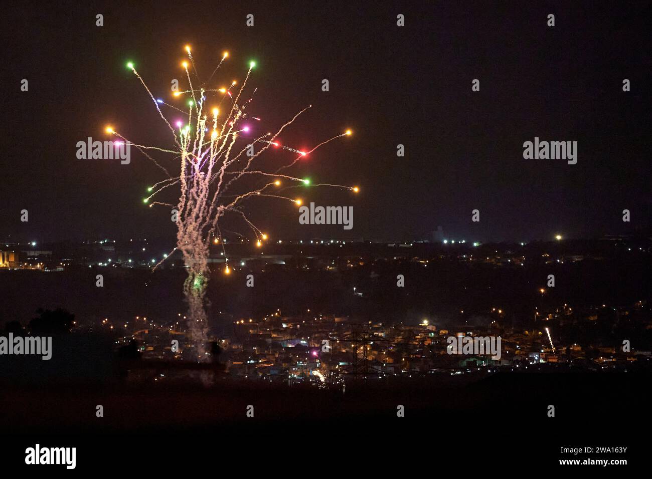 Piracicaba, Brazil. 01st Jan, 2024. New Year's Eve fireworks display ...