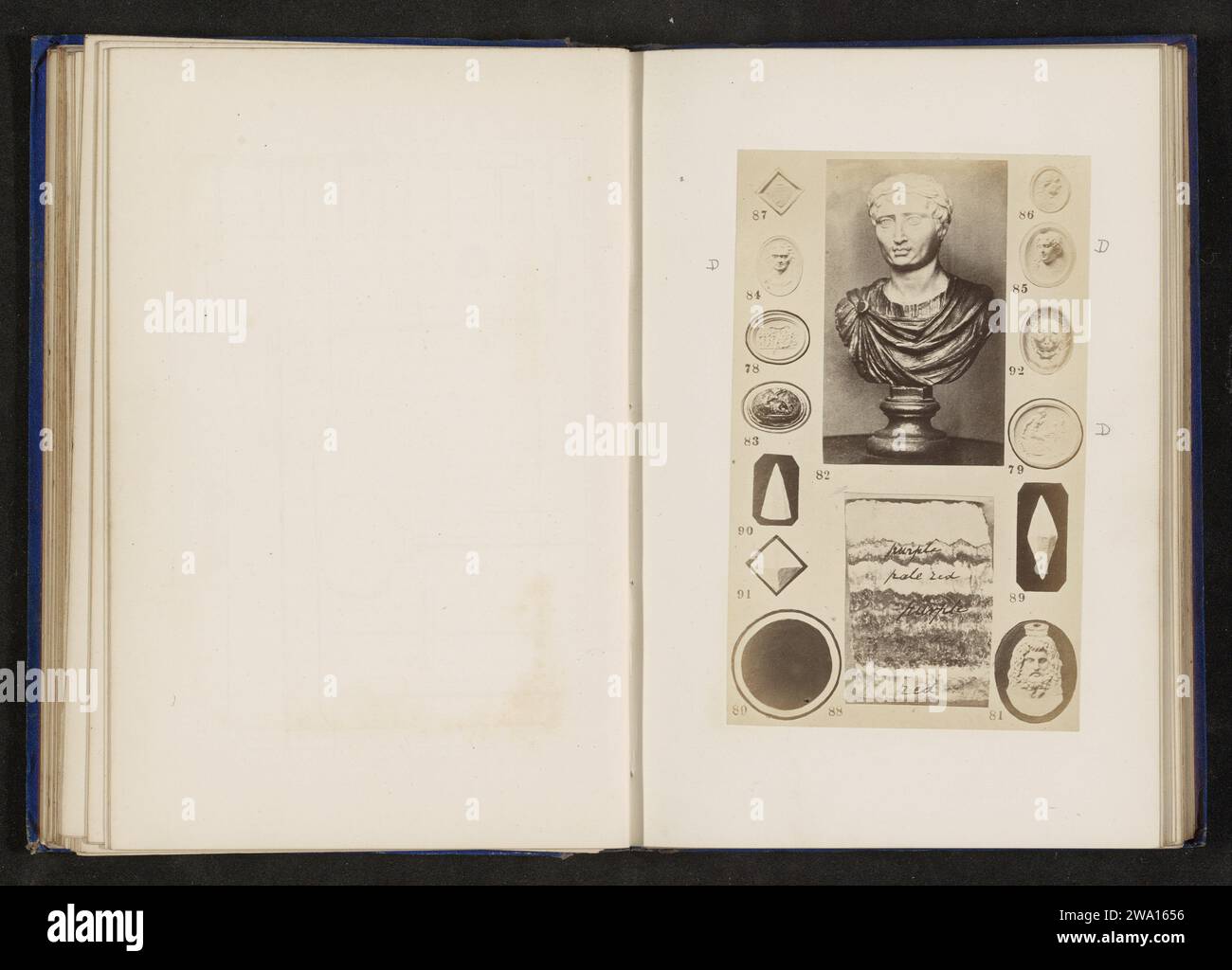 Thirteen objects with relief and a bust of Emperor Claudius, F. Cole, c ...