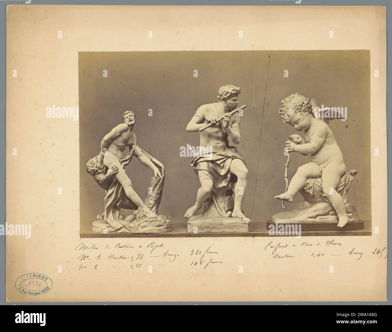 Three sculptures, c. 1875 - c. 1900 photograph Left: a reproduction of ...