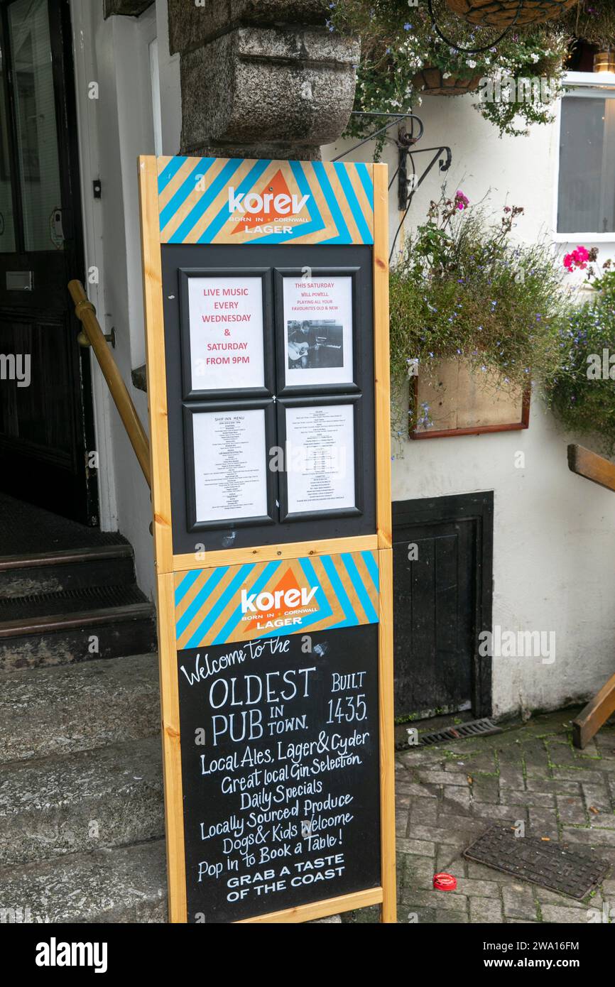 Autumn 2023, Fowey in Cornwall England and the Ship Inn public house ...