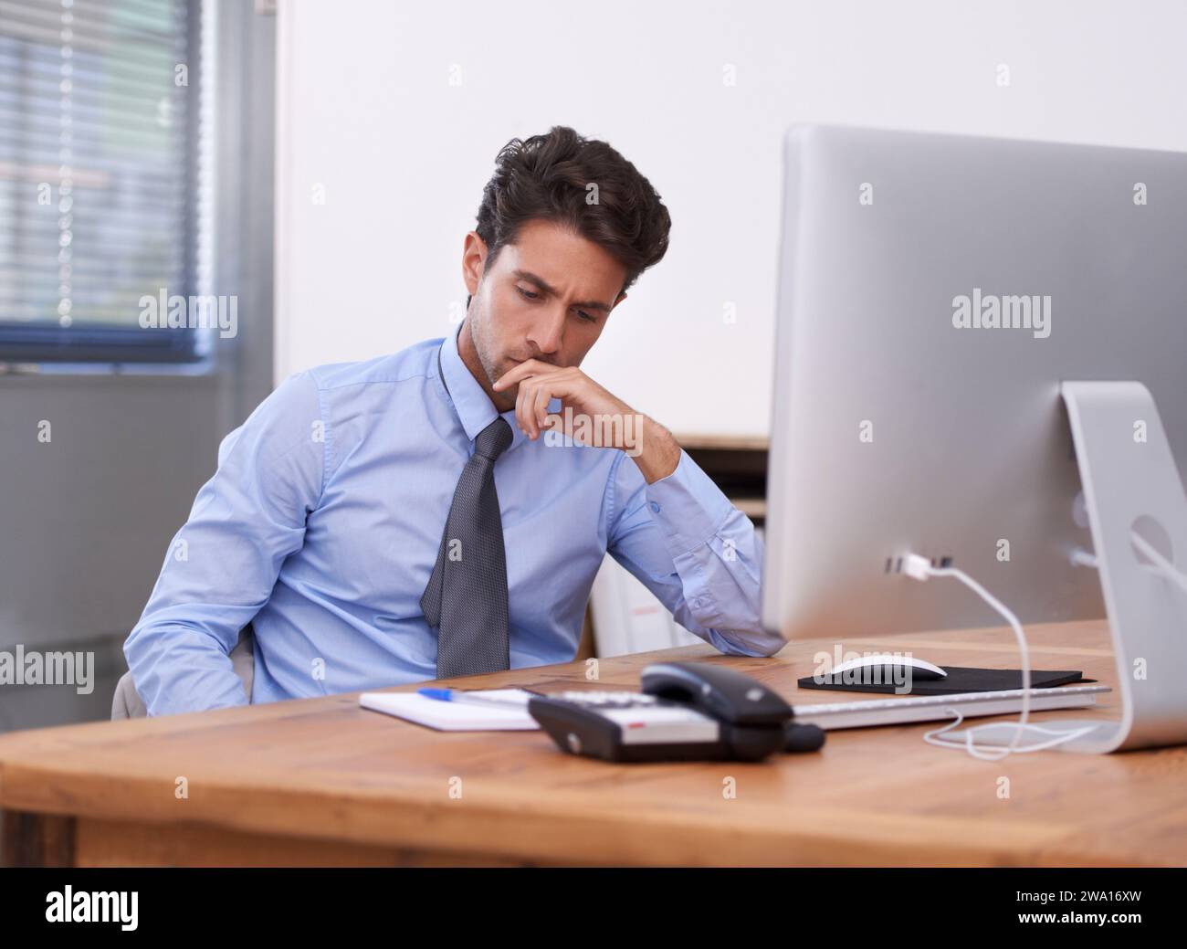 Business man, burnout and thinking at work with paralegal in office ...