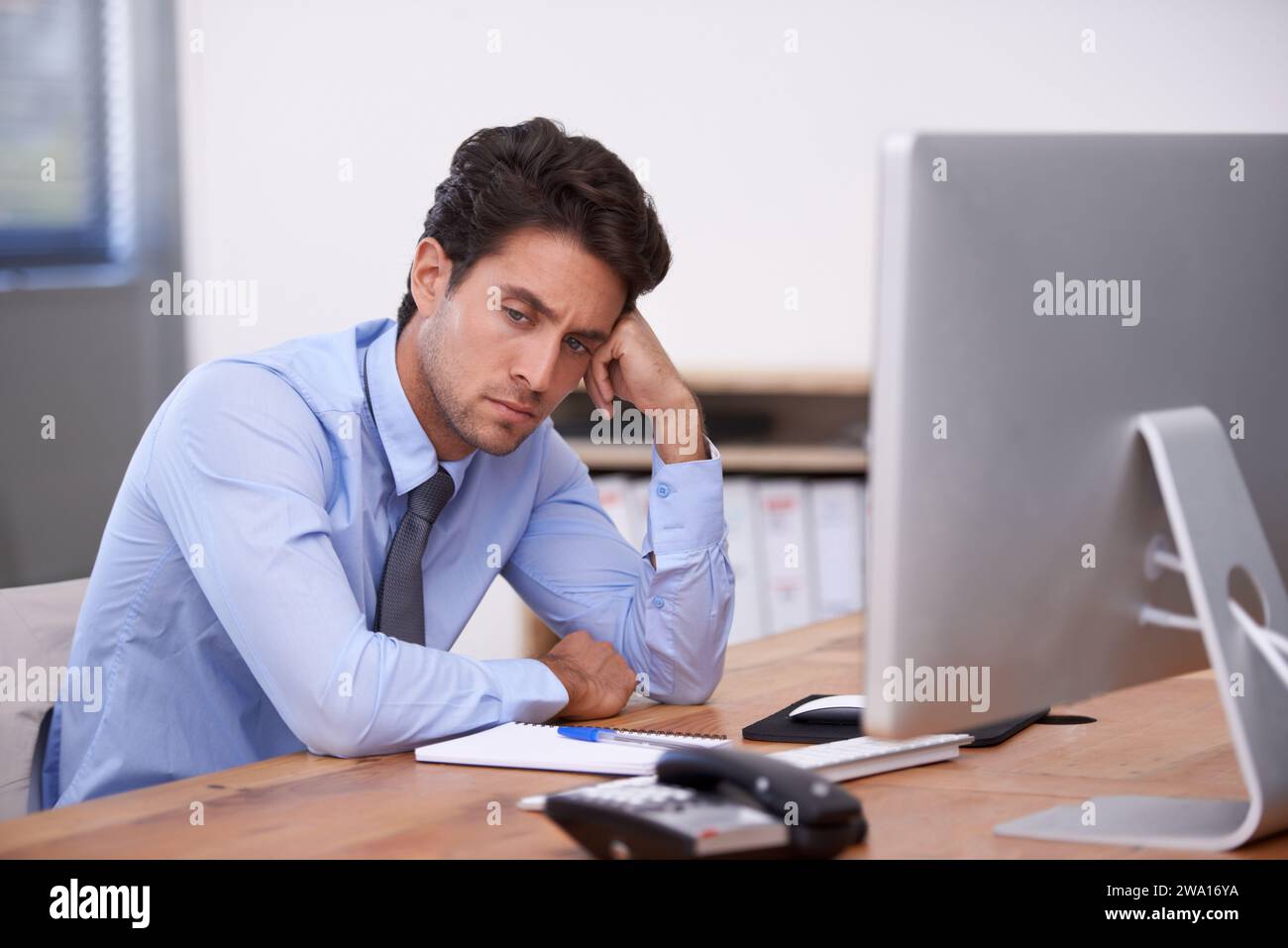 Business man, burnout and angry at work with paralegal in office ...