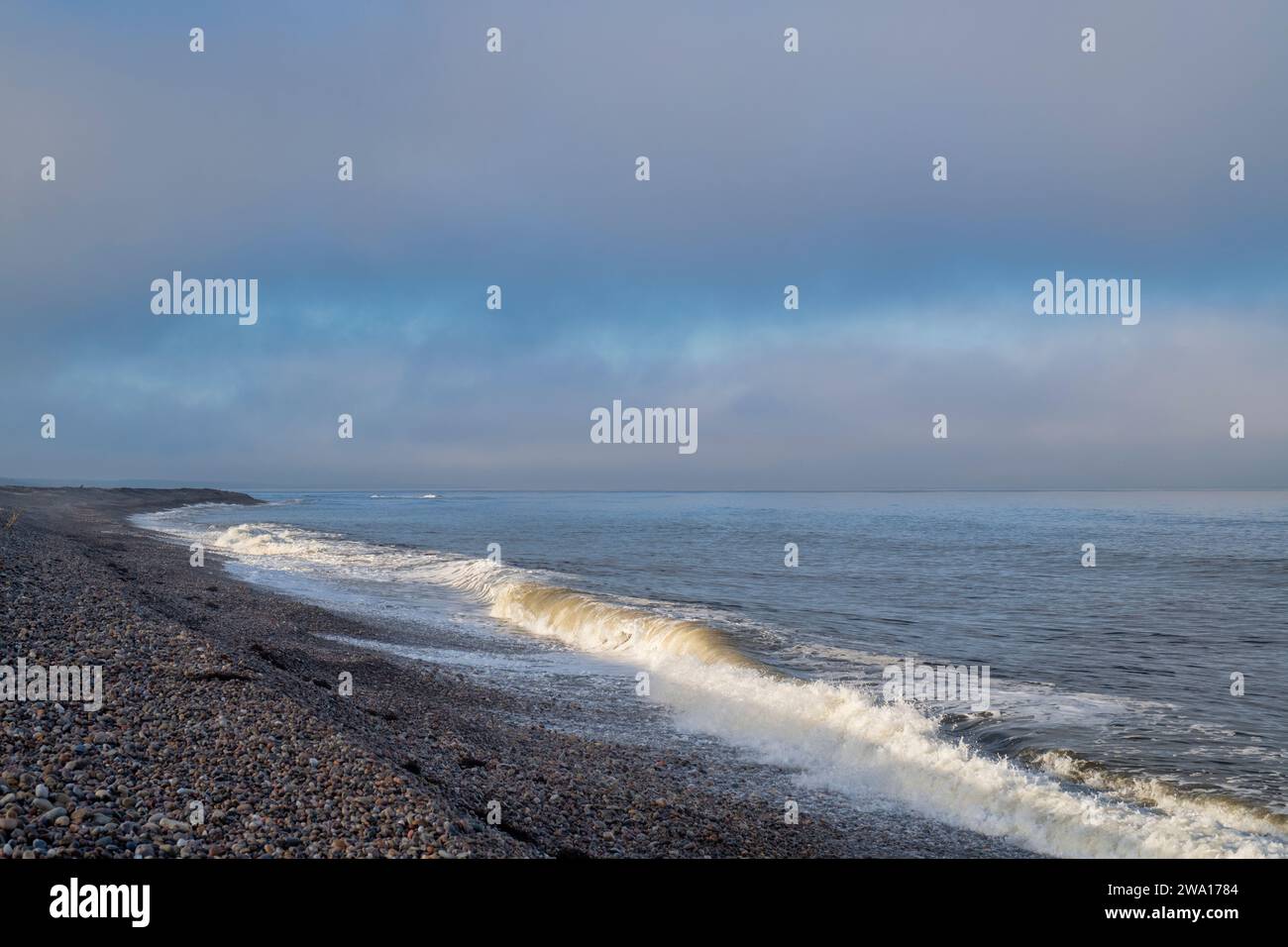 Sea mist over Spey Bay beach. Morayshire, Scotland Stock Photo - Alamy