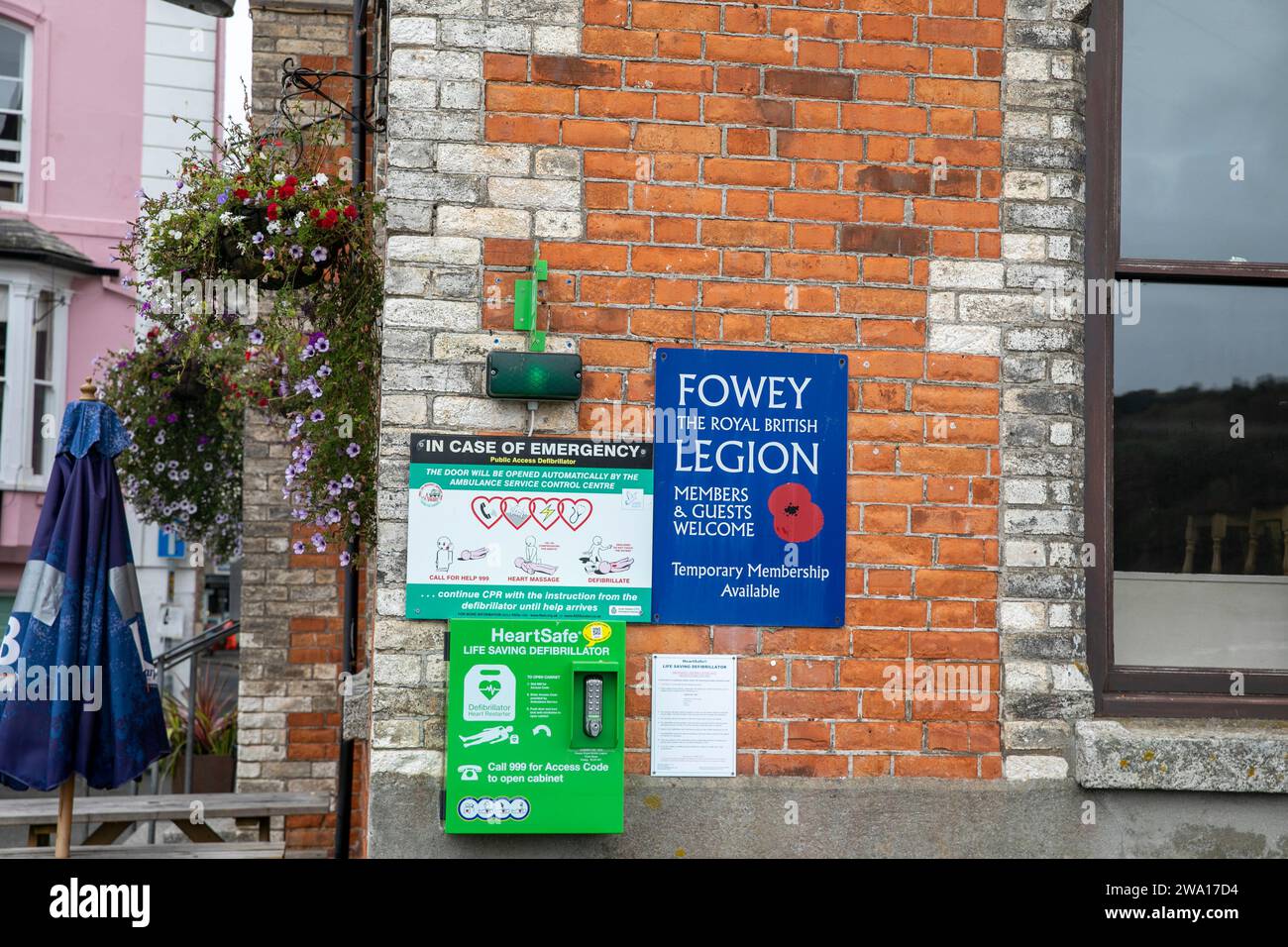 Royal British Legion club building on the quay in Fowey,Cornwall ...