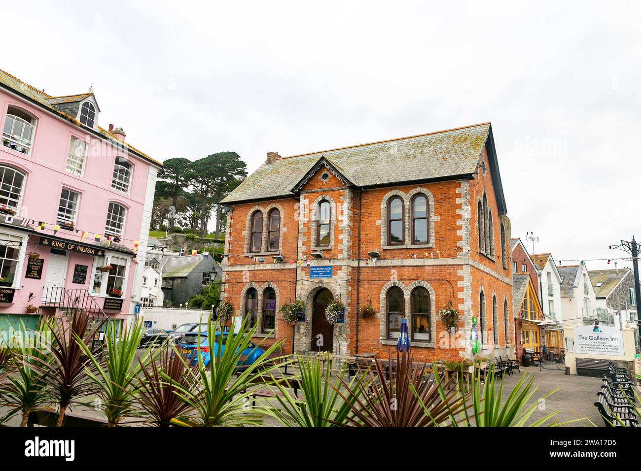 Fowey Cornwall, the Royal British legion club building and the King of ...