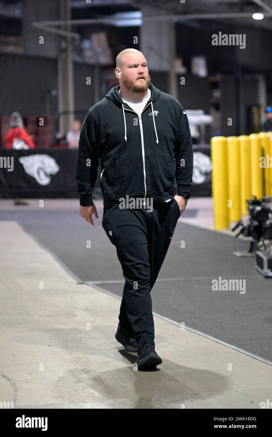 Carolina Panthers center Bradley Bozeman arrives to the stadium before ...