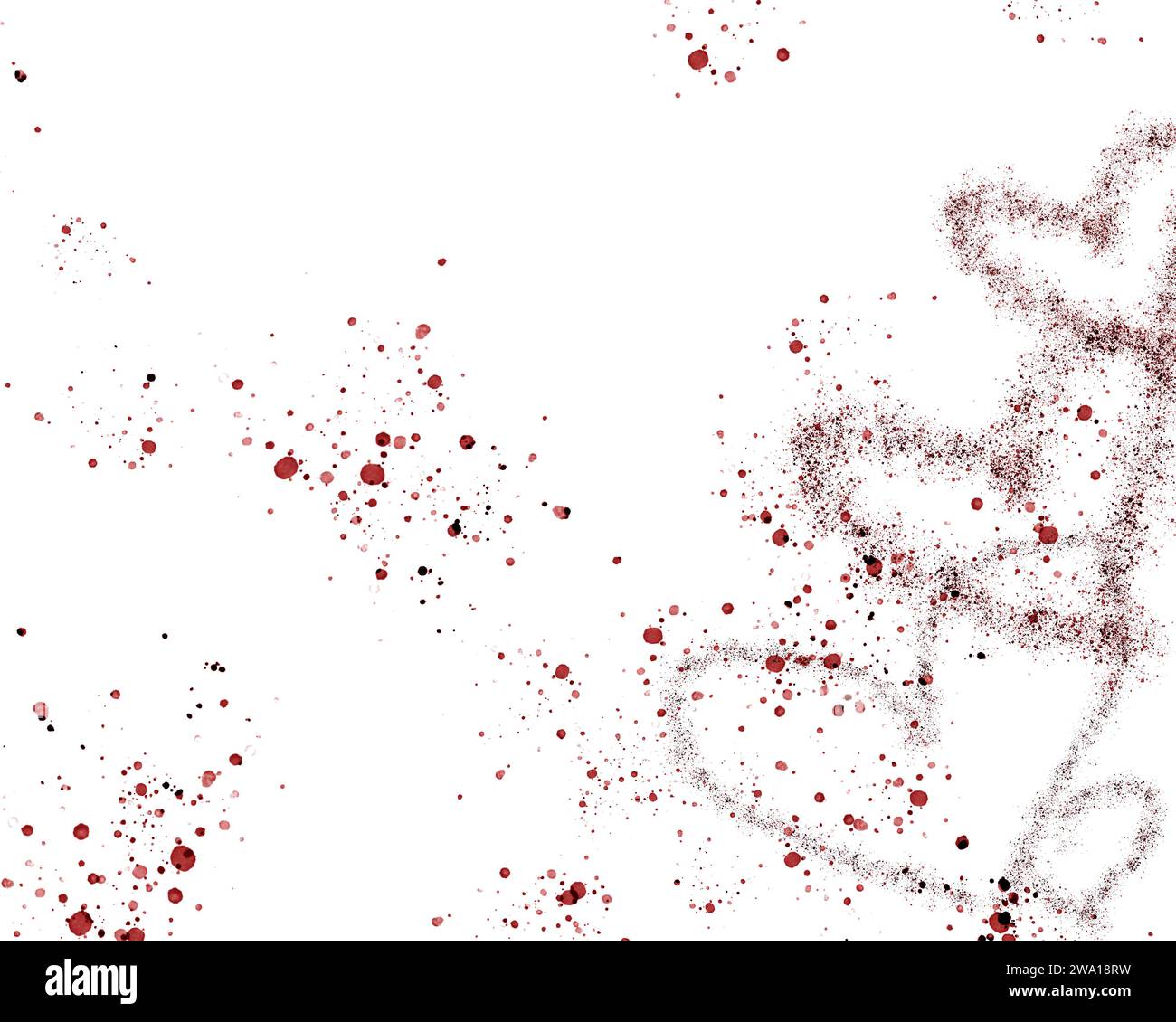 Abstract ink splatter on white background with heart shape Stock Photo ...