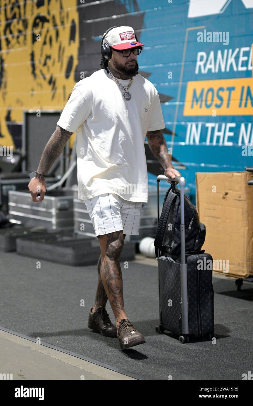 Carolina Panthers linebacker Frankie Luvu arrives to the stadium before ...