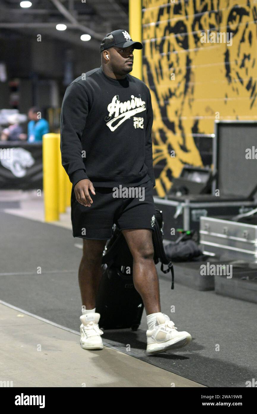 Carolina Panthers offensive tackle Taylor Moton arrives to the stadium ...