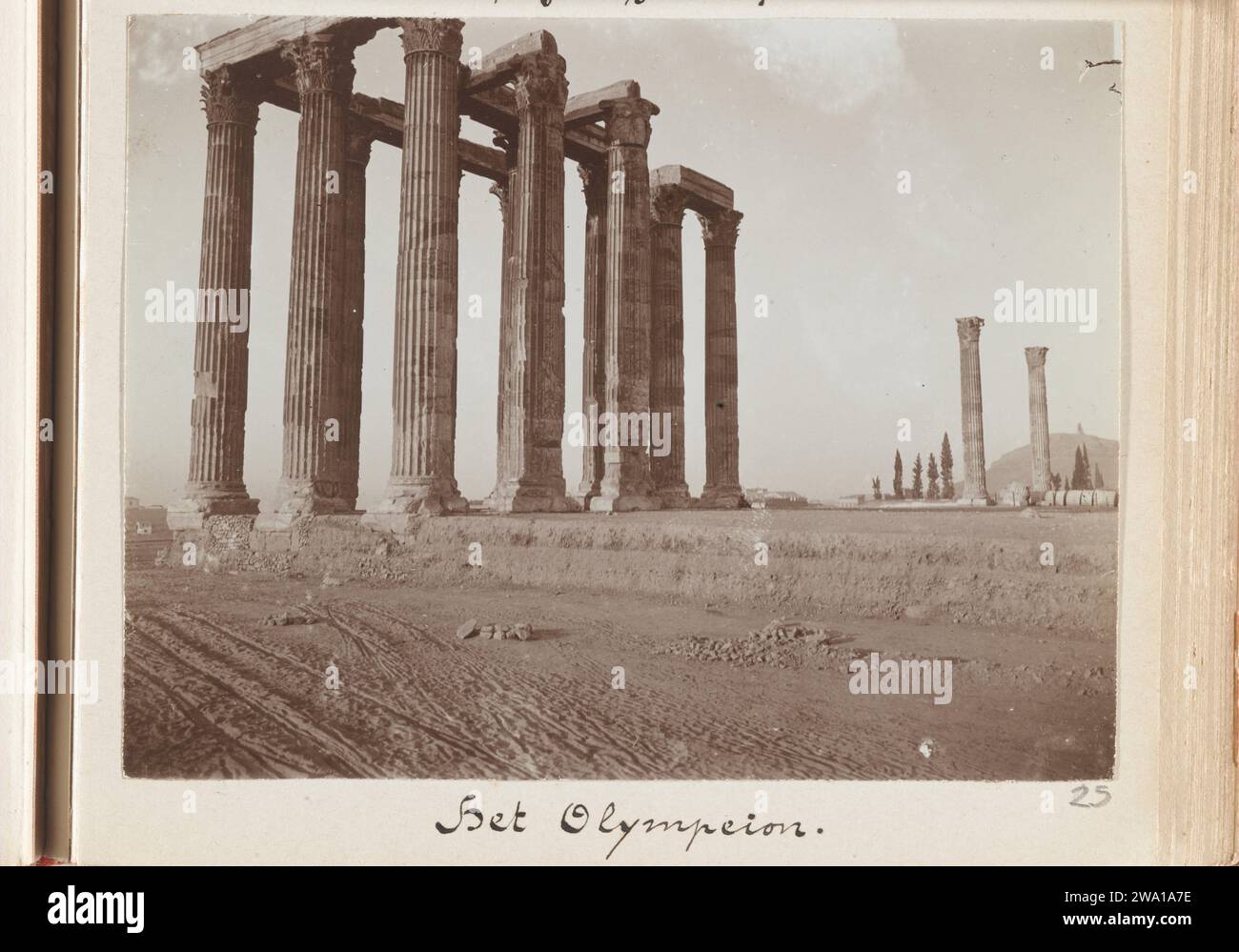 Temple of the Olympic Zeus in Athens, 1898 photograph Athene baryta ...