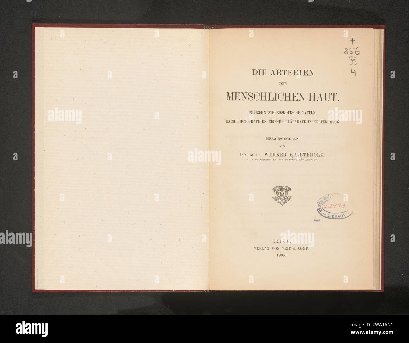 The arteries of human skin, Veit & Company, 1895 book Leipzig paper ...