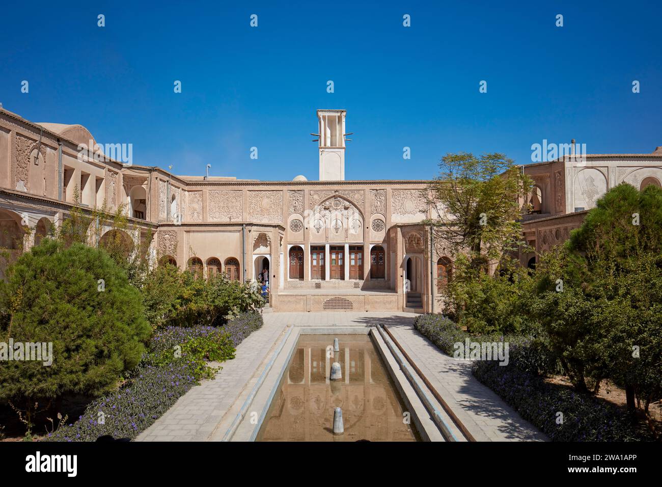 View of the courtyard of the Borujerdi House, traditional rich Persian ...