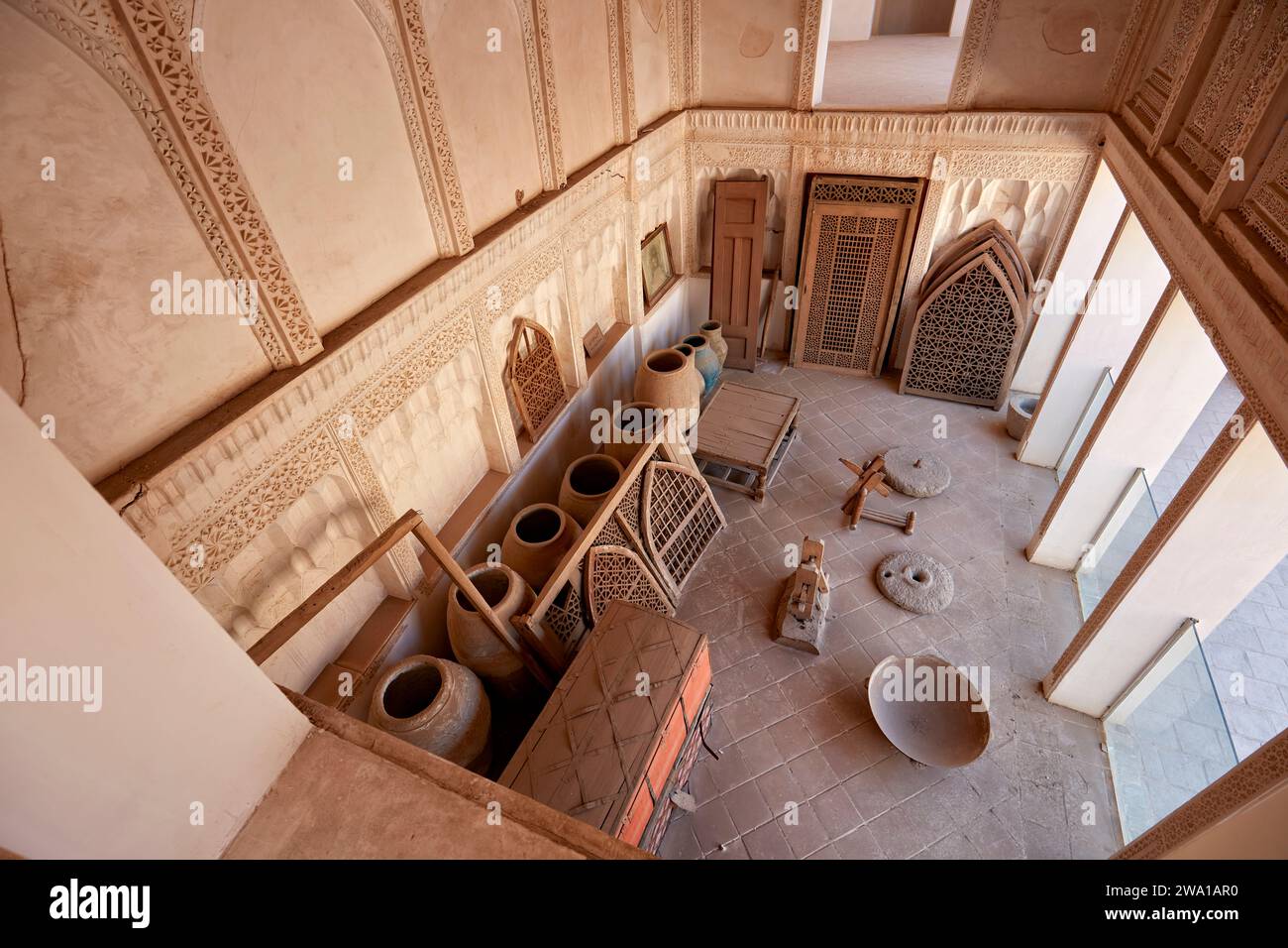 View from above of a storage room in the Abbasi House, traditional rich ...