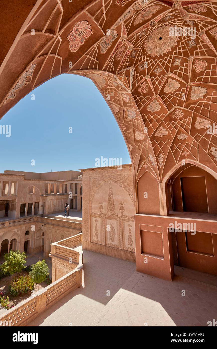 View of the upper floor terrace in the Abbasi House, traditional rich ...