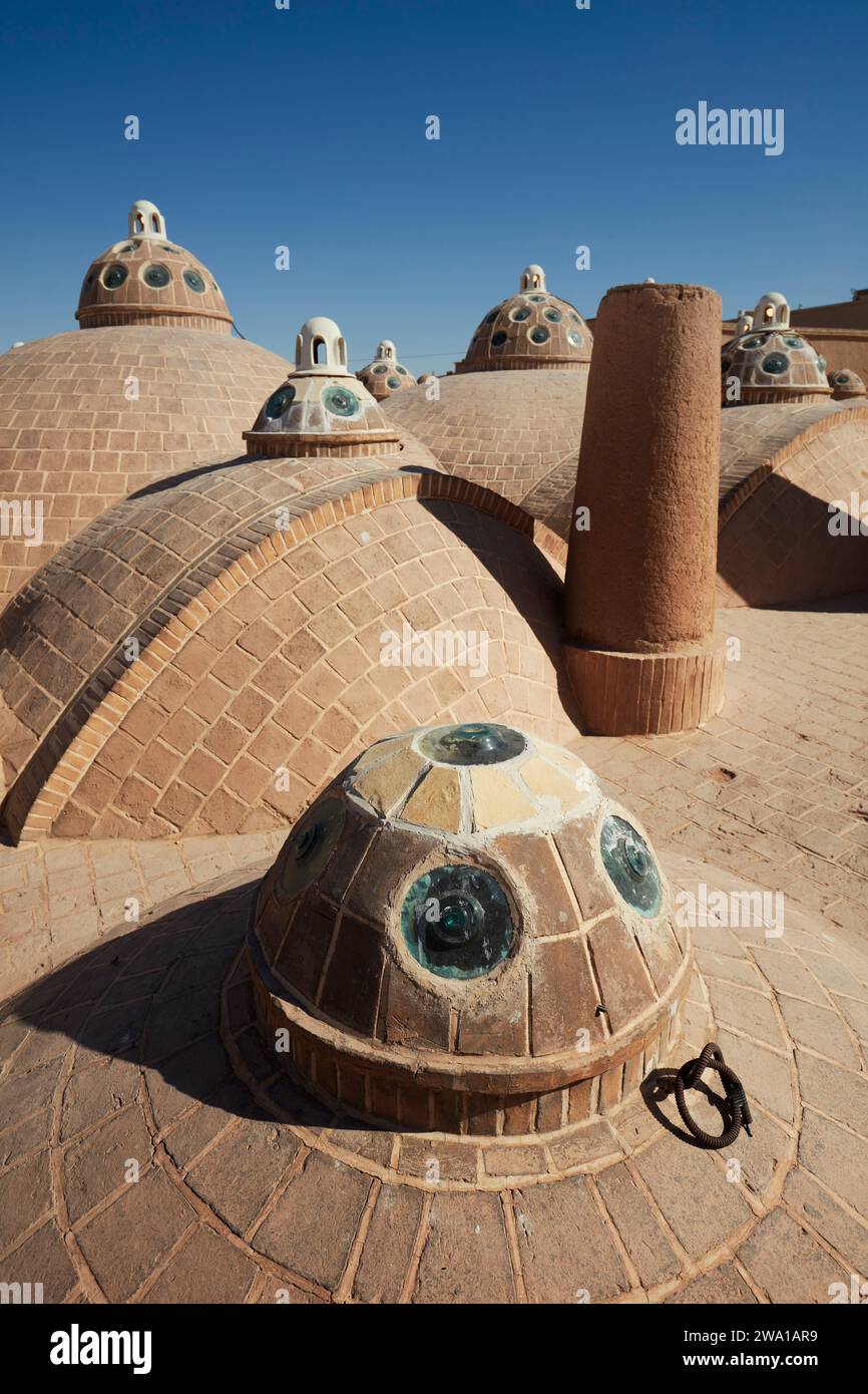 The roof domes of Sultan Amir Ahmad Bathhouse, aka Qasemi Bathhouse ...