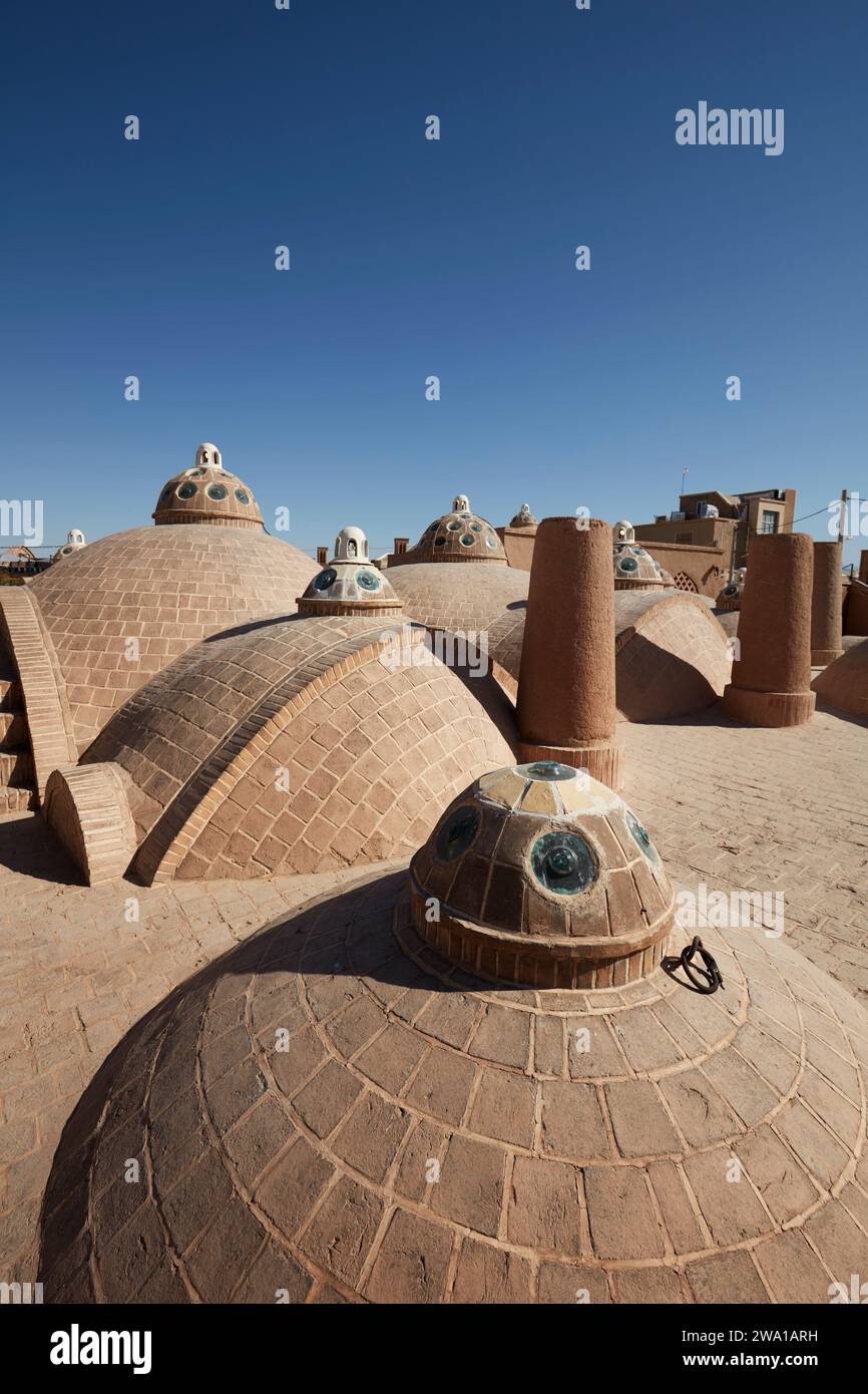 The roof domes of Sultan Amir Ahmad Bathhouse, aka Qasemi Bathhouse ...