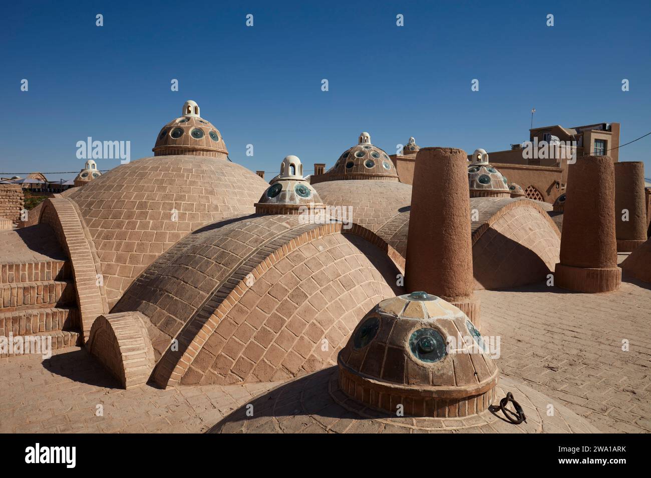 The roof domes of Sultan Amir Ahmad Bathhouse, aka Qasemi Bathhouse ...