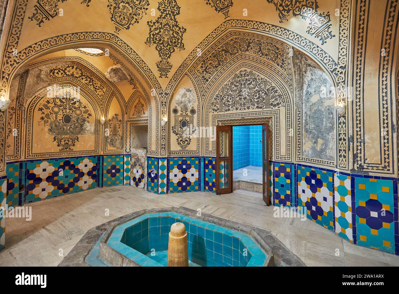 Interior view of Sultan Amir Ahmad Bathhouse, aka Qasemi Bathhouse ...