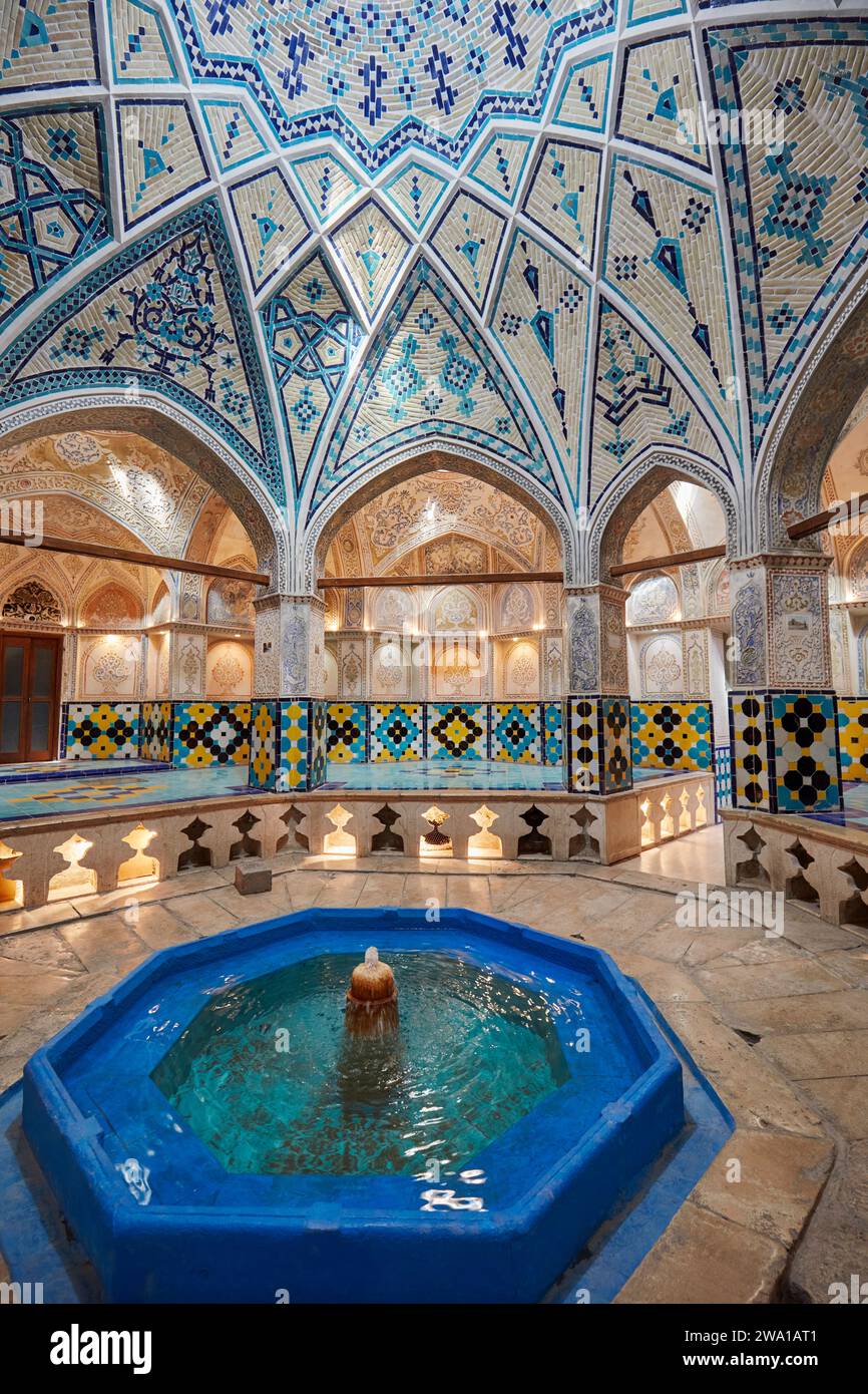 Interior view of Sultan Amir Ahmad Bathhouse, aka Qasemi Bathhouse ...